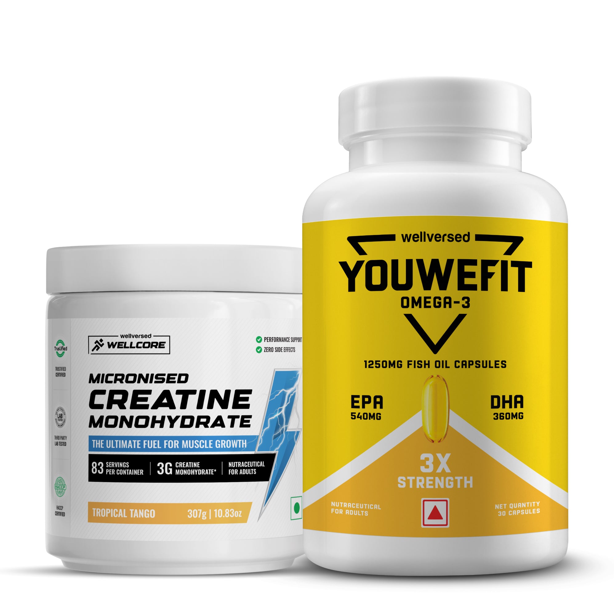 Wellcore Creatine Monohydrate (Tropical Tango, 83 Servings) + YouWeFit ...