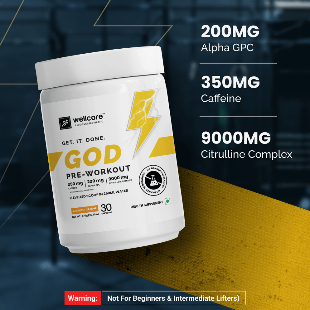 Wellcore - God Mode Pre Workout Supplement | Valencia Orange - (570g ...