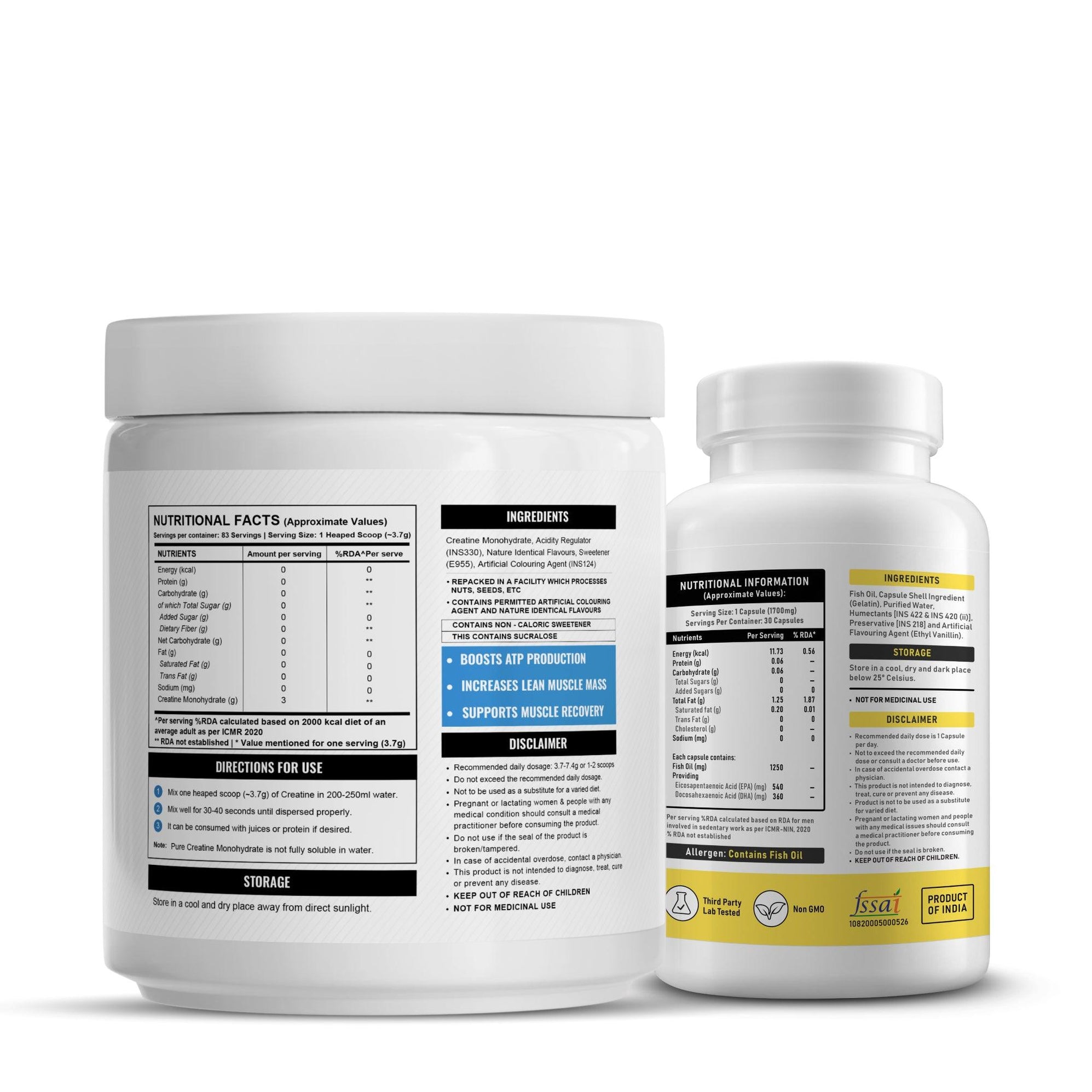 Wellcore Creatine Monohydrate (Fruit Fusion, 83 Servings) + YouWeFit O ...