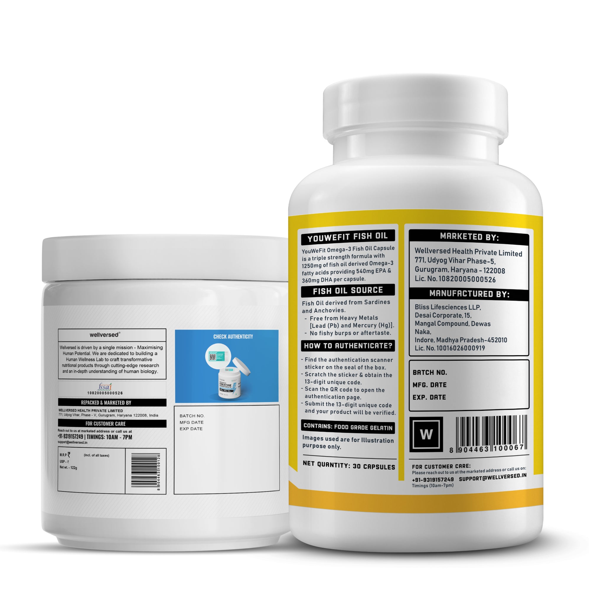 Wellcore Creatine Monohydrate (Tropical Tango, 33 Servings) + YouWeFit ...
