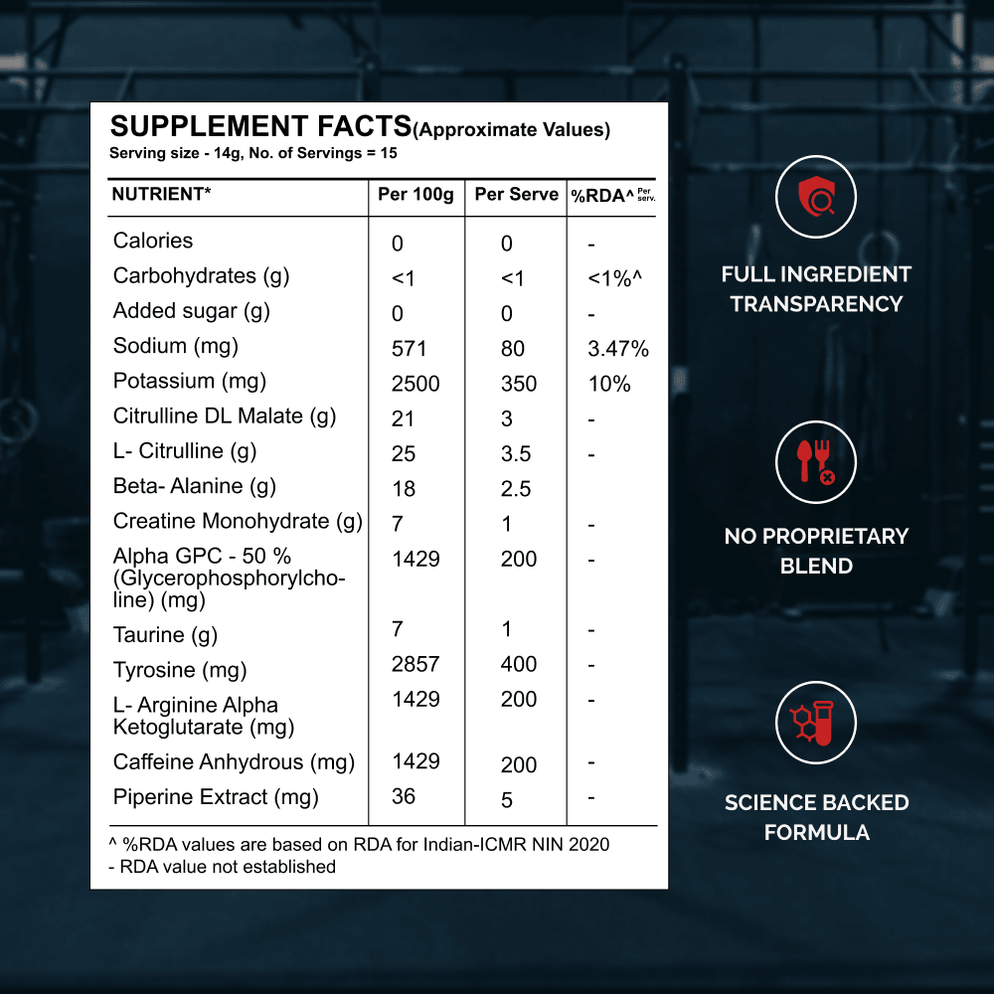 Wellcore - Beast Mode Pre Workout Supplement (210g, 15 Servs) | Valenc ...
