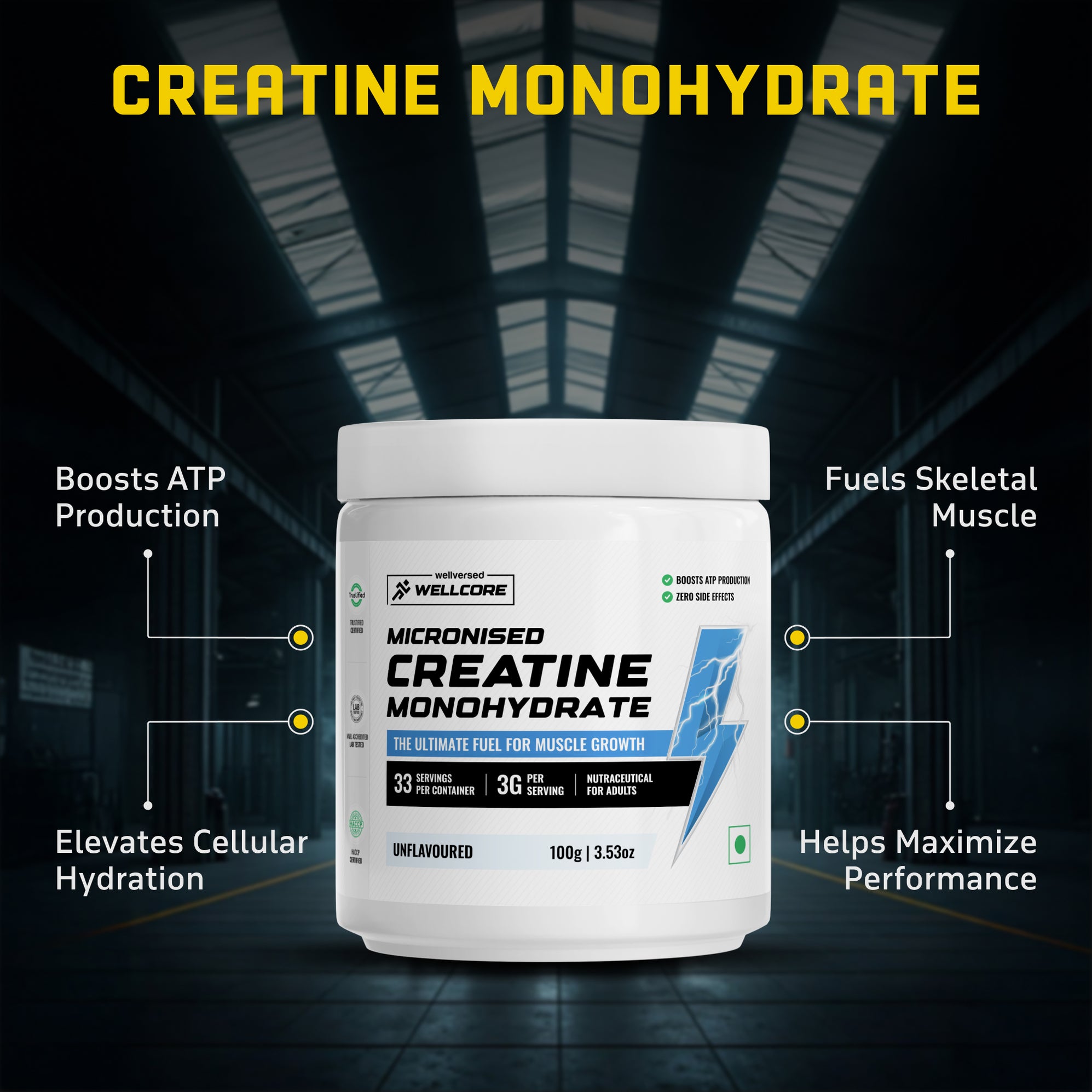 YouWeFit Omega-3 Fish Oil (30 Capsules), 1250mg + Wellcore Creatine Mo ...