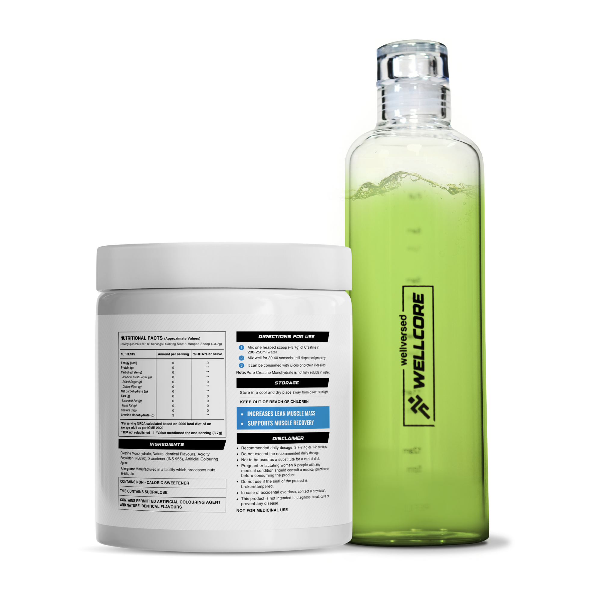 Wellcore - Micronised Creatine Monohydrate (83 Servings, Kiwi Kick ...
