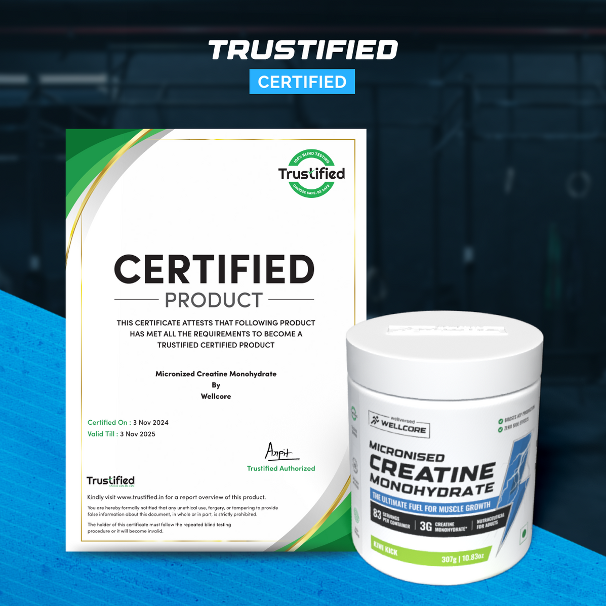 Buy Wellcore Pure Micronised Creatine Monohydrate (307g, 83 Servings ...