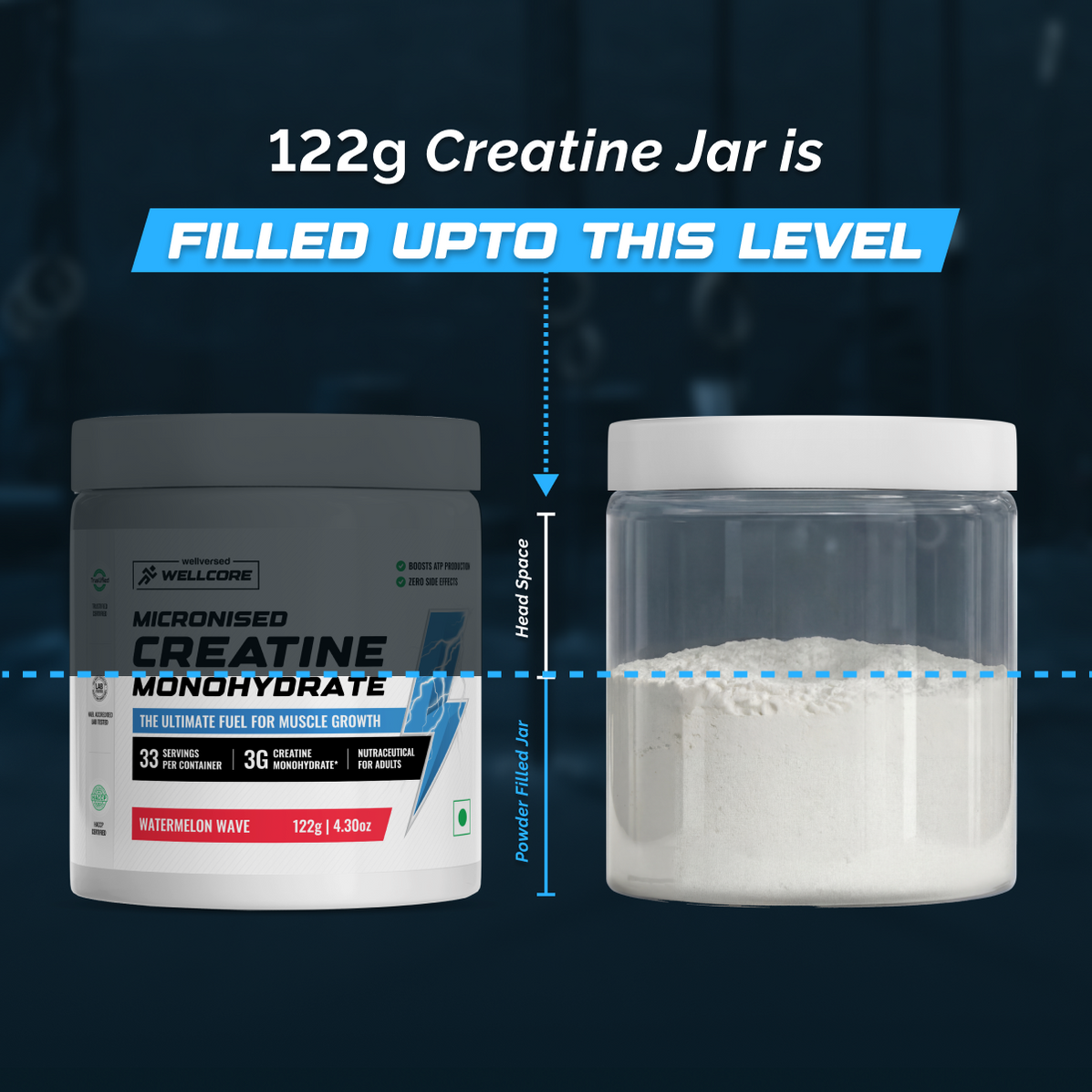 Wellcore - Pure Micronised Creatine Monohydrate | Watermelon Wave (122 ...
