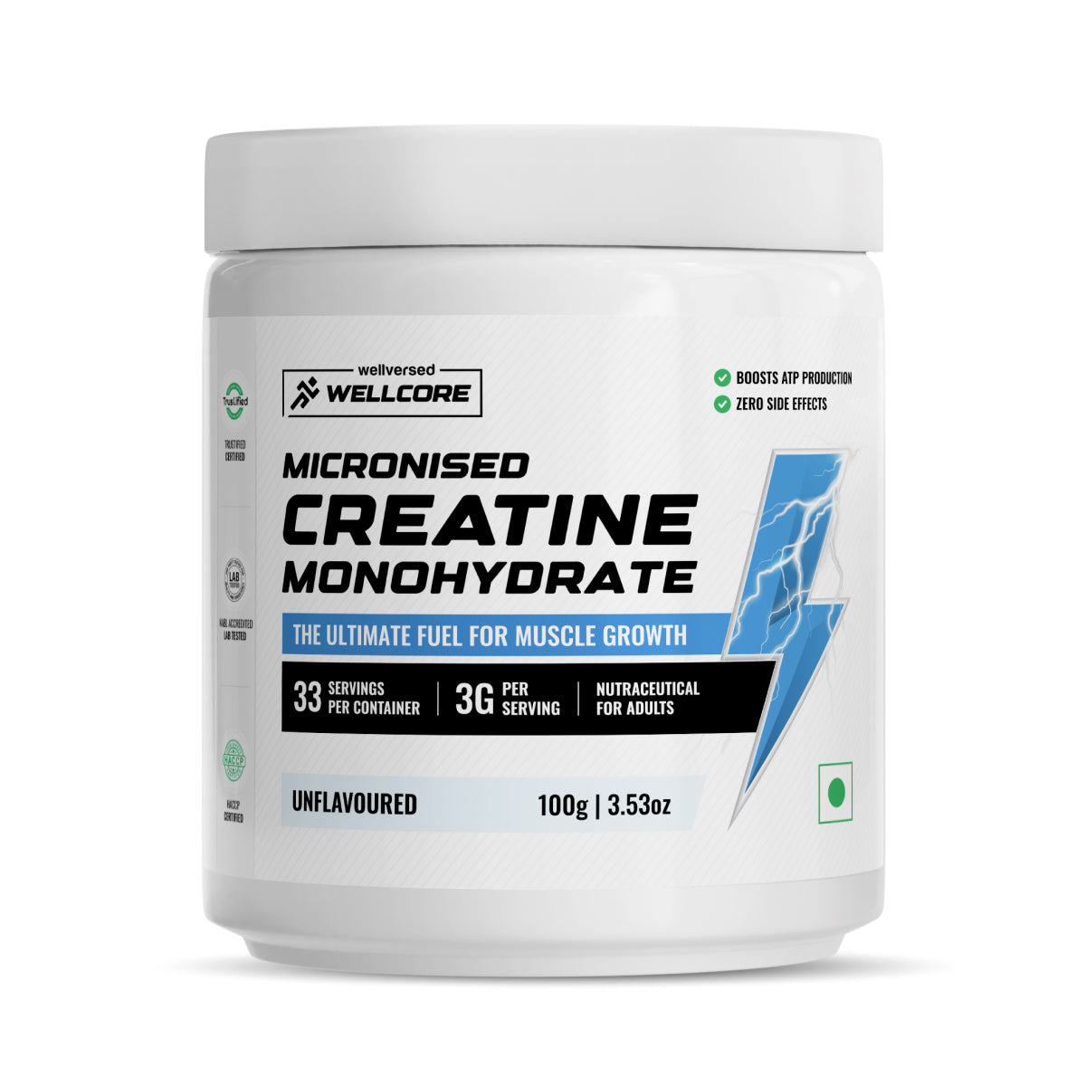 Buy Wellcore Micronised Creatine Monohydrate (100g, 33 Servings ...