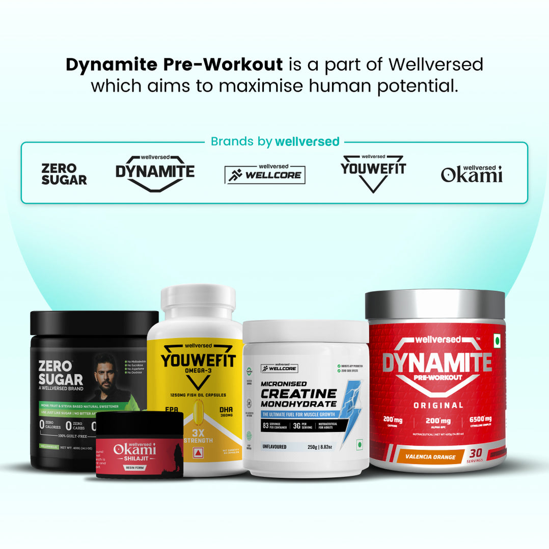 Buy Dynamite Pre-Workout (420g, 30 Servings) – Valencia Orange Flavour ...