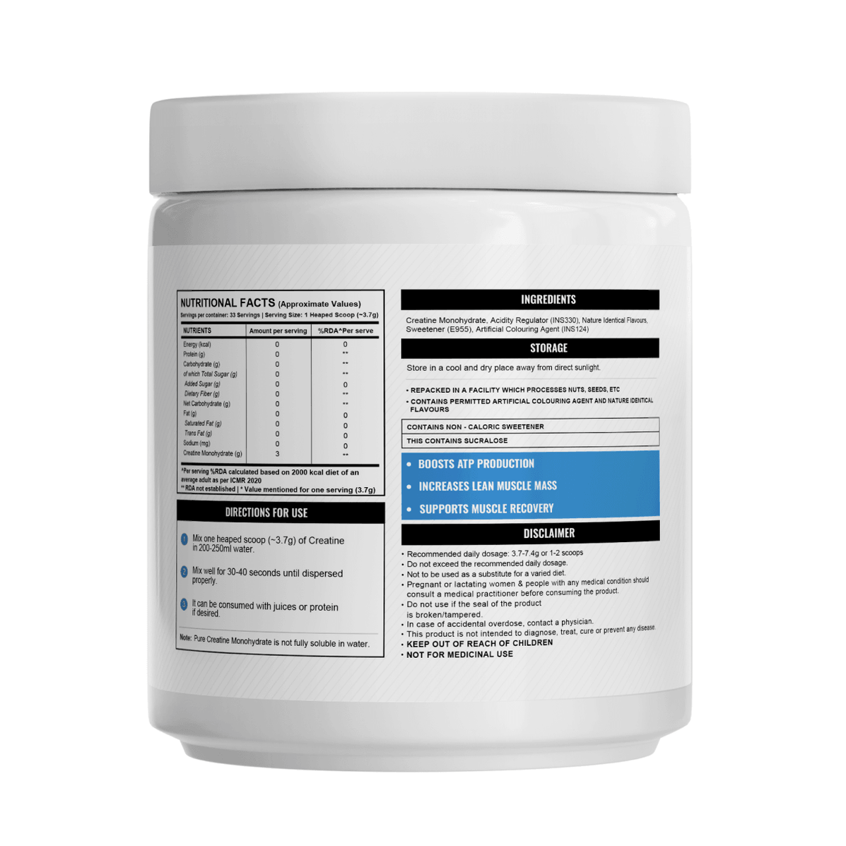Buy Wellcore Pure Micronised Creatine Monohydrate (122g, 33 Servings ...