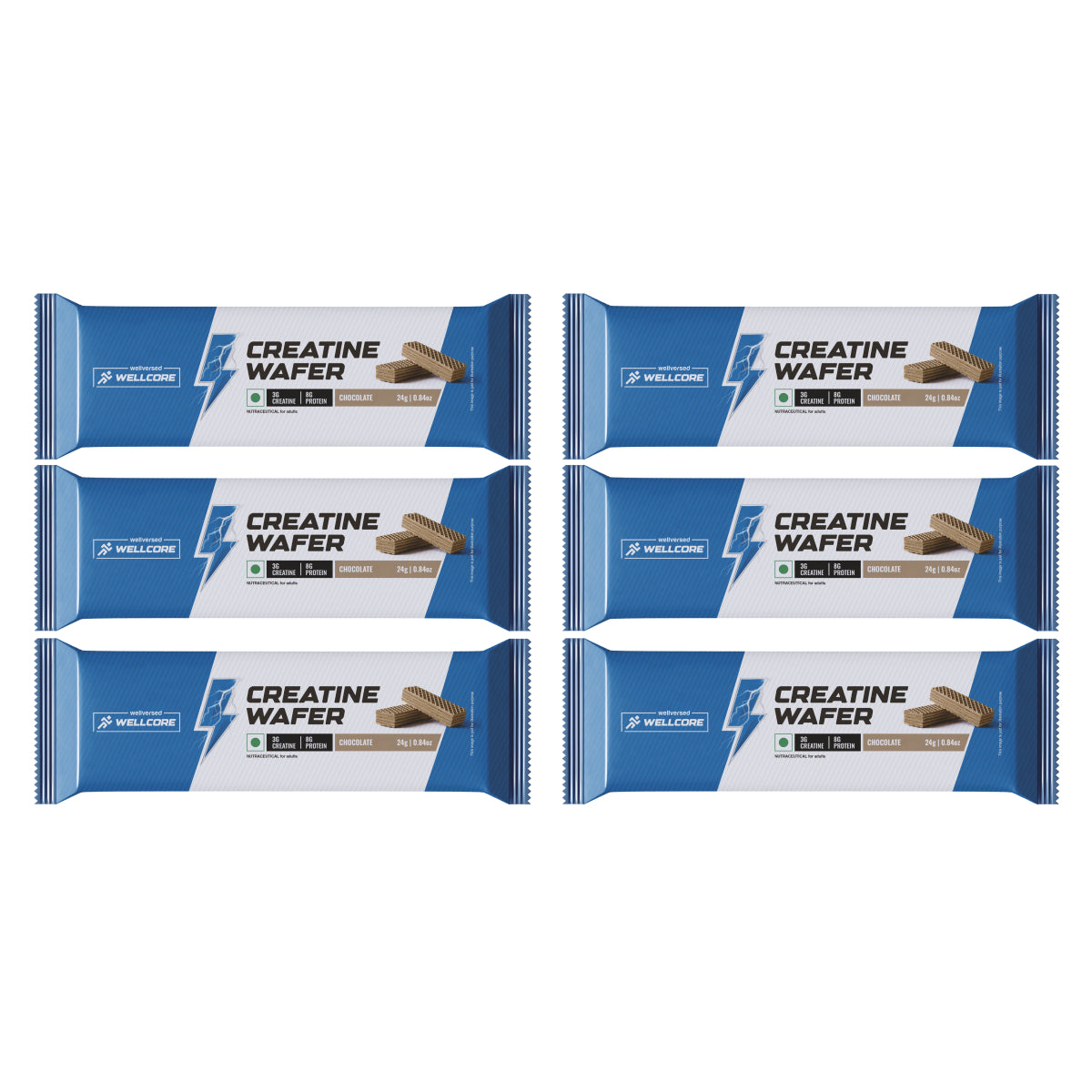 Wellcore - Creatine Wafer Bar | Chocolate Flavour (Pack of 6) — Wellversed