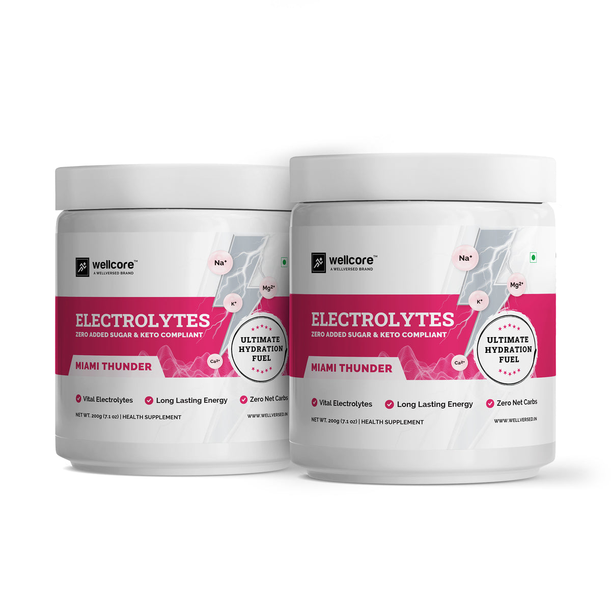 Wellcore - Electrolytes (2x200g, 80 Servings) | Miami Thunder | Electr ...