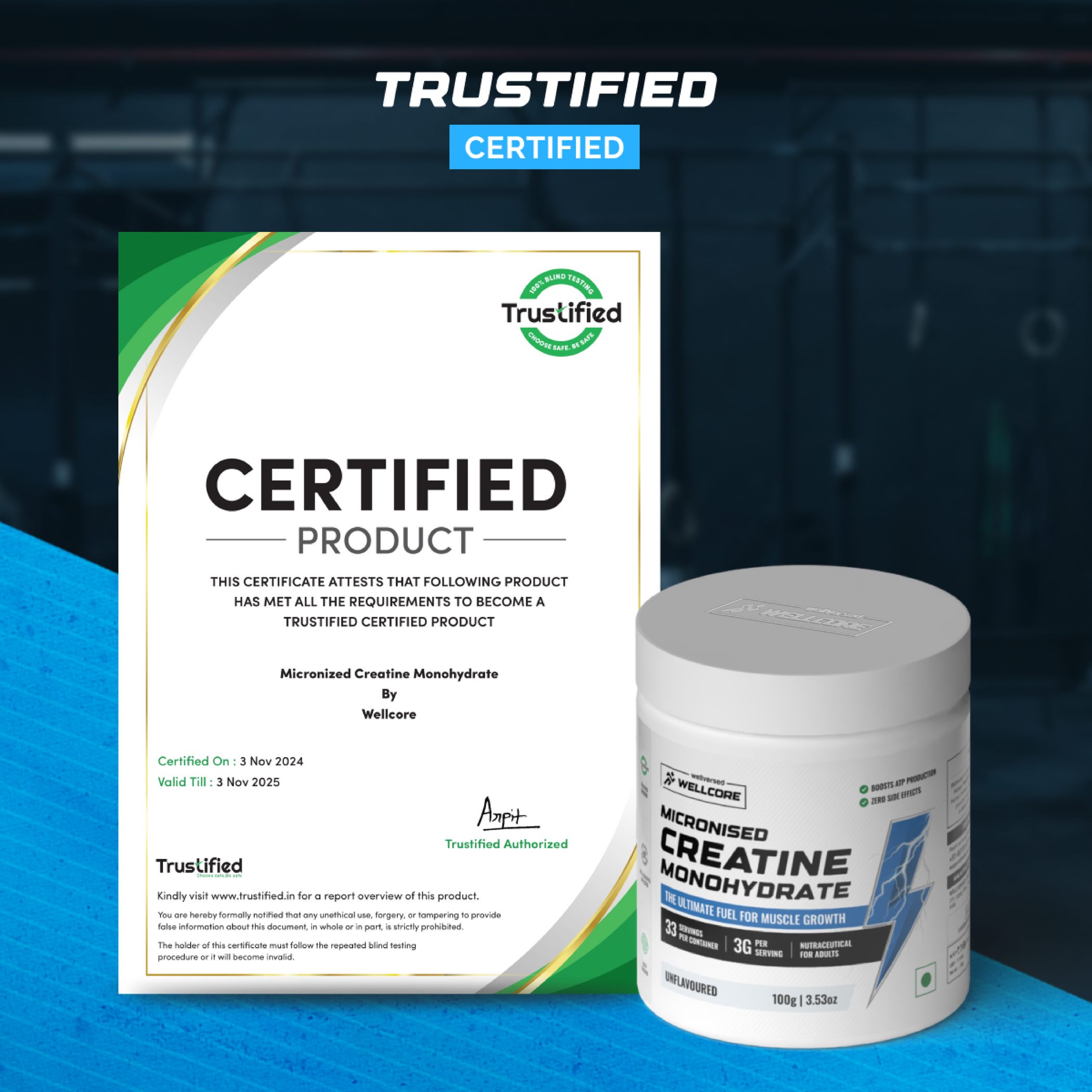 Buy Wellcore Micronised Creatine Monohydrate (100g, 33 Servings ...