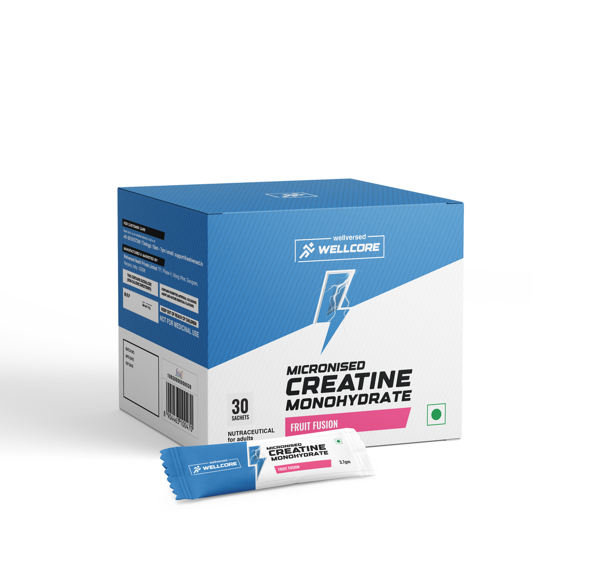 Wellcore - Pure Micronised Creatine Monohydrate | Fruit Fusion (30 Sac ...